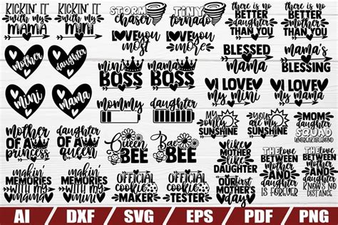 Mother Daughter Svg Bundle Mommy And Me Matching Shirt