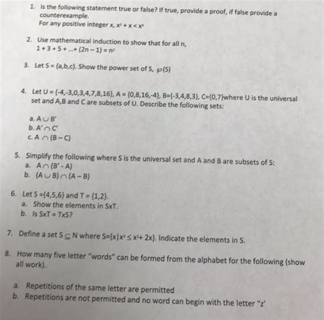 solved is the following statement true or false if true