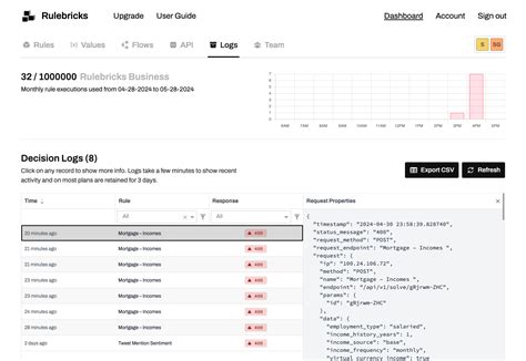 Rule Logs User Guide Rulebricks