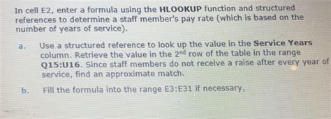 In Cell E2 Enter A Formula Using The Hlookup