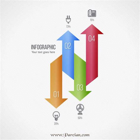 فایل طرح لایه باز اینفوگرافیک ساده با طرح فلش پارشن