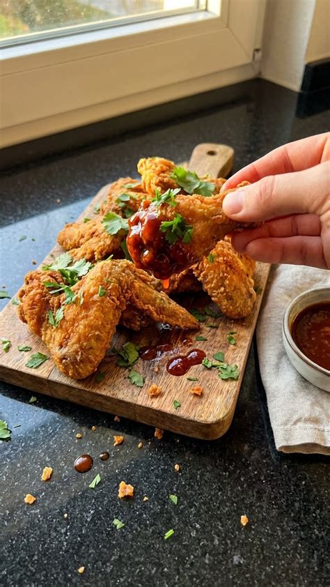 Klassische Frittierte Hähnchenflügel Familienschmaus