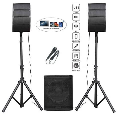 Array Line Speaker W Inch Active Subwoofer Karaoke Sets Powered