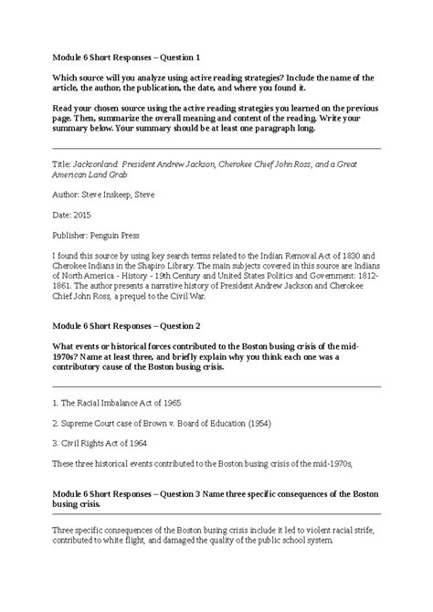 His200 6 2 Short Responses Module 6 Short Responses Question 1 Which Source Will You Analyze