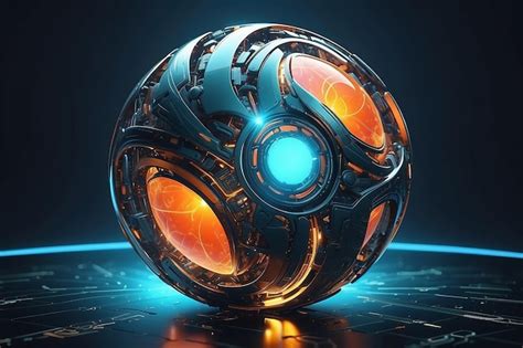 Premium Photo Digitally Generated Shiny Futuristic Sphere Futureistic