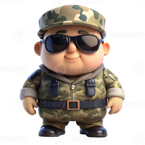Aigenerated A Cartoon Soldier With Sunglasses And A Hat 48804423 Png