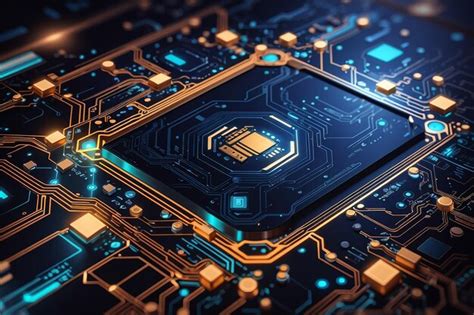 Premium Ai Image 2d Illustration Abstract Futuristic Electronic Circuit Technology Background