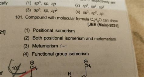 Compound With Molecular Formula C3 H6 O Can Show [jee Main 2021] Filo