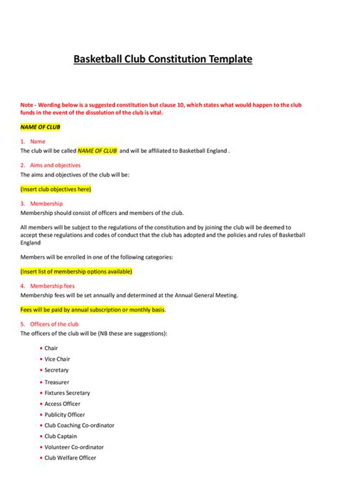 Constitution Examples For Clubs At Maddison Koerstz Blog