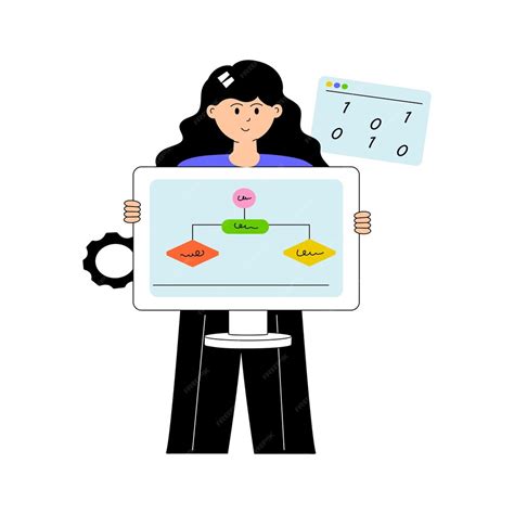 Premium Vector Woman Working On Algorithms To Solve Complex Computational Problems