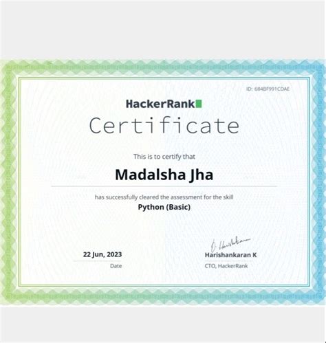 Python Development Coding Hackerrank Madalsha Jha