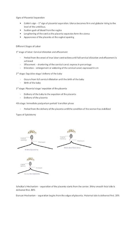 Docx Signs Of Placental Separation Dokumentips