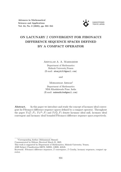Pdf On Lacunary I Convergent For Fibonacci Difference Sequence Spaces
