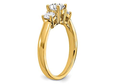 14k Yellow Gold Lab Grown Diamond Si1si2 G H I 3 Stone Engagement