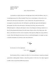 Lab Projectile Motion Docx Angileena Maurice Physics A Lab Lab Projectile