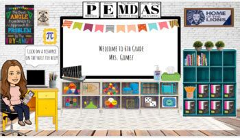 Interactive Math Bitmoji Virtual Editable Classroom Google Slides