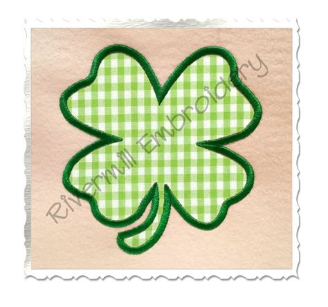 Four Leaf Clover Applique Machine Embroidery Design Rivermill Embroidery