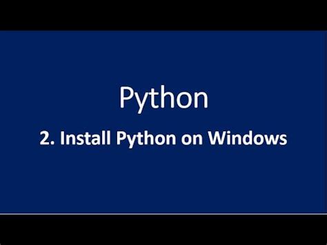 Install Python On Windows YouTube