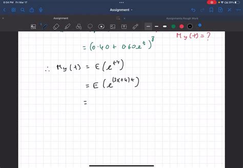 Solved If X Is A Binomial Random Variable With P 060 And N 8 What Is The Moment