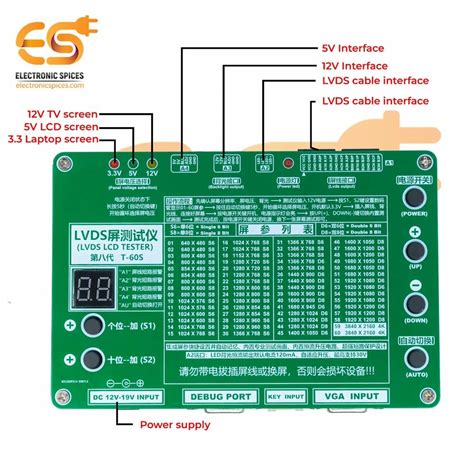 T 60s Lvds Panel Test Tool Led Lcd Screen Tester For Laptop Tv Repair