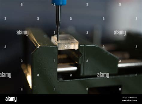 Processing Of The Plastic Workpiece On CNC Milling Machine Stock Photo Alamy