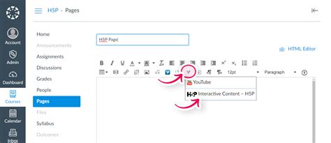 Canvas Tutorial For Authors H5p On A Canvas Page H5p