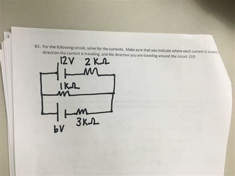 Solved For The Following Circuit Solve For The Currents Chegg