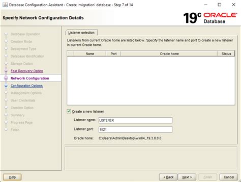Oracle Database Creation Migration Center Documentation