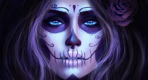 Artwork Women Face Sugar Skull Wallpapers Hd Desktop And Mobile
