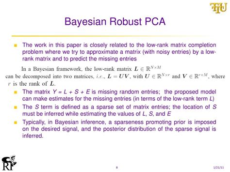 Ppt Bayesian Robust Principal Component Analysis Powerpoint Presentation Id 689324