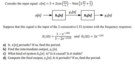 Solved Consider The Input Signal X N 5 2cos 9sin