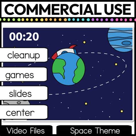 Space Theme Visual Timer Countdown Classroom Management Video Tpt