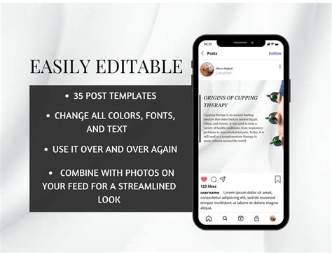 Cupping Therapy Canva Templates Instagram Template Canva Etsy