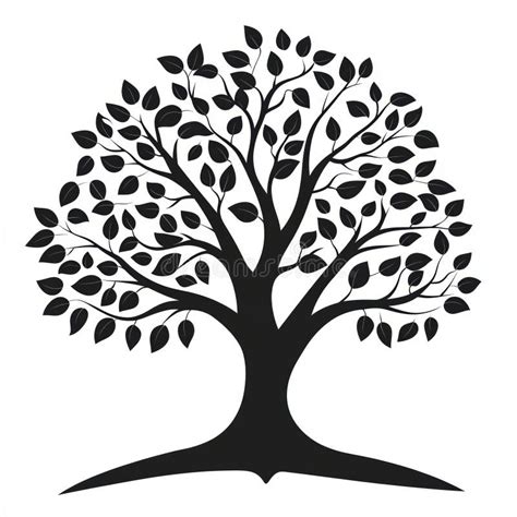 Tree With Roots Vector Isolated On White Background Ai Generated Vector Illustration Stock