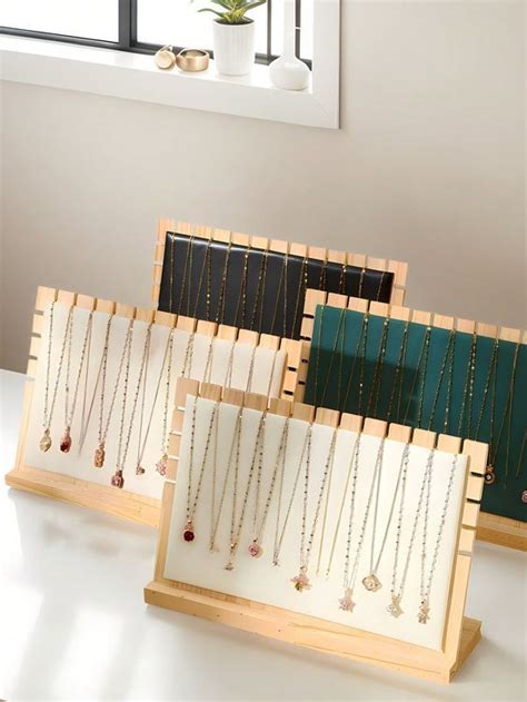 1 Pieza Tablero De Collares De Madera De Pino Para Exhibición De Joyas