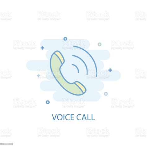 음성 통화 라인 트렌디 아이콘입니다 간단한 선 컬러 일러스트 메시지 세트에서 음성 통화 기호 평면 디자인입니다 Ui Ux에 사용할 수 있습니다 검은색에 대한 스톡 벡터 아트