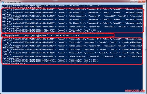 update dữ liệu trong mongodb