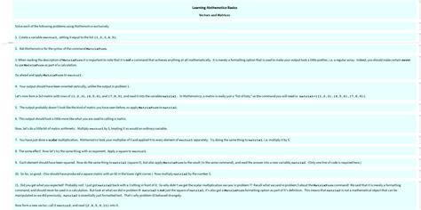 Learning Mathematica Basics Vectors And Matrices Chegg