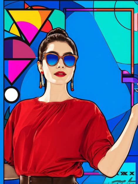 Fashion Woman In Pop Art Style Up Premium Ai Generated Image