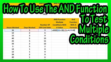 How To Use The And Function To Check All Conditions Are True Explained What Is The And