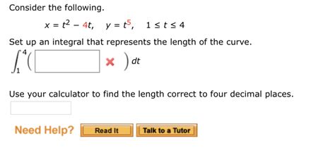 solved consider the following x t 2 − 4t y t 5 1 ≤ t