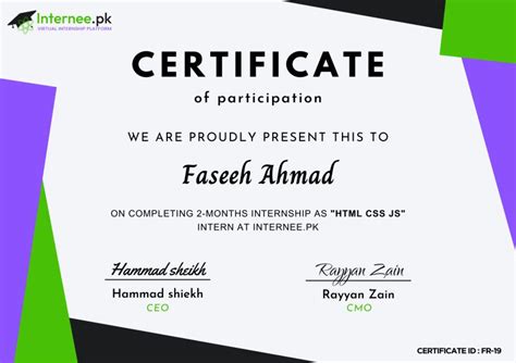 Faseeh Ahmad On Linkedin Internship Frontenddevelopment Html Css Javascript