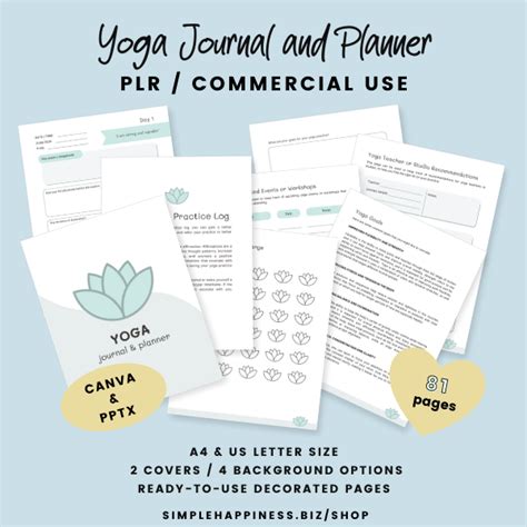 Yoga Journal And Planner Simple Happiness Biz