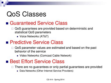 Ppt Cs 414 Multimedia Systems Design Lecture 17 Qos Classes And Setup Operations