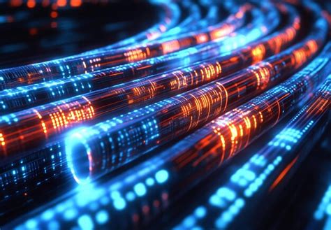 Glowing Data Cables Premium Ai Generated Image