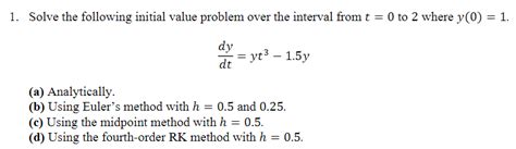 Solved Solve The Following Initial Value Problem Over The Chegg