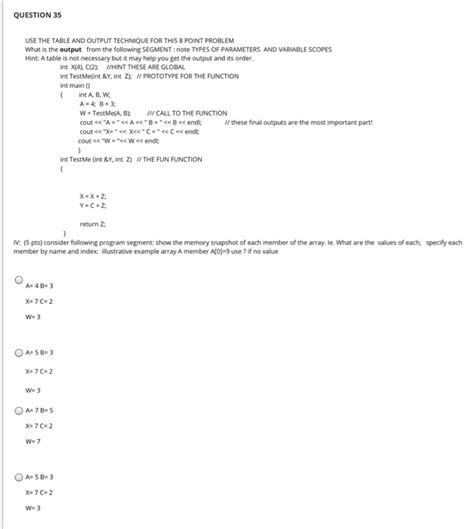 Solved Question 35 Use The Table And Output Technique For