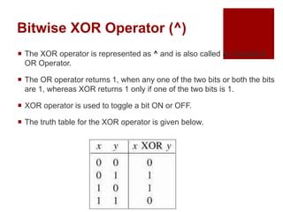 Cse Lecture 4 2 C Bit Wise Operators And Expression PPT