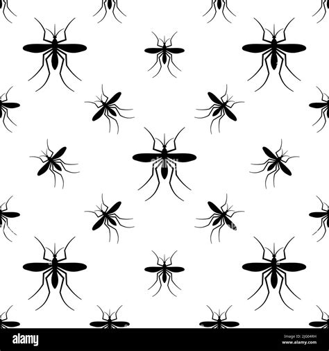 Mosquito Icon Seamless Pattern Mosquitos Insect Icon Vector Art Illustration Stock Vector Image