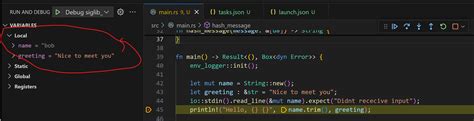 How Do I Inspect Local Variables Or Use The Watch Window With Rust Code